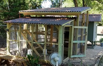 The Chicken Coop/Run Project Completed. Mom calls it the Chicken Condo ...