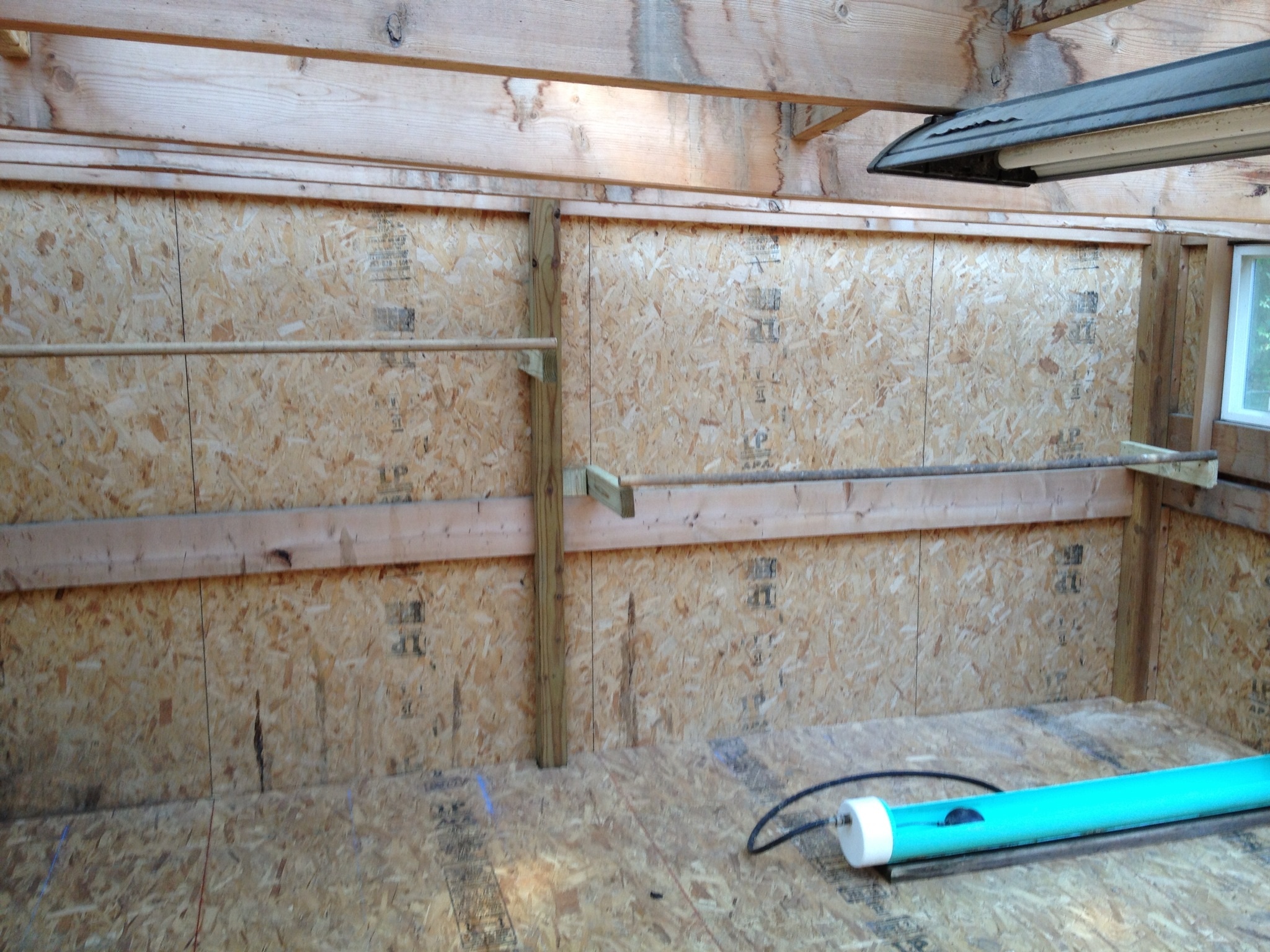 Roosts and homemade automatic float waterer. | BackYard Chickens ...